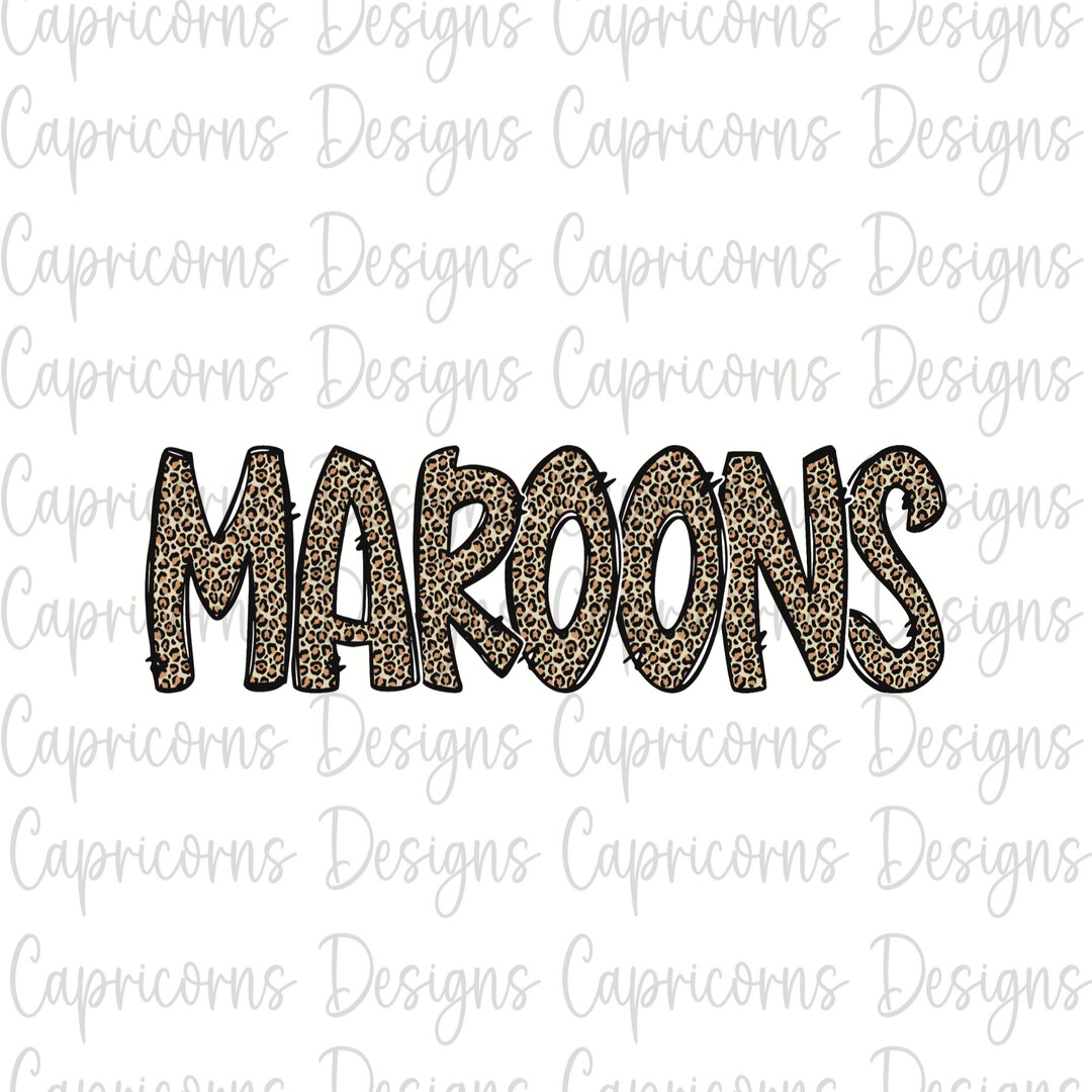 Maroons Cheetah Print Doodle Letters PNG Digital Download - Etsy