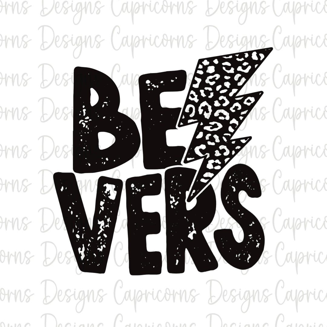 Beavers Lightning Bolt Distressed PNG Digital Design Download - Etsy