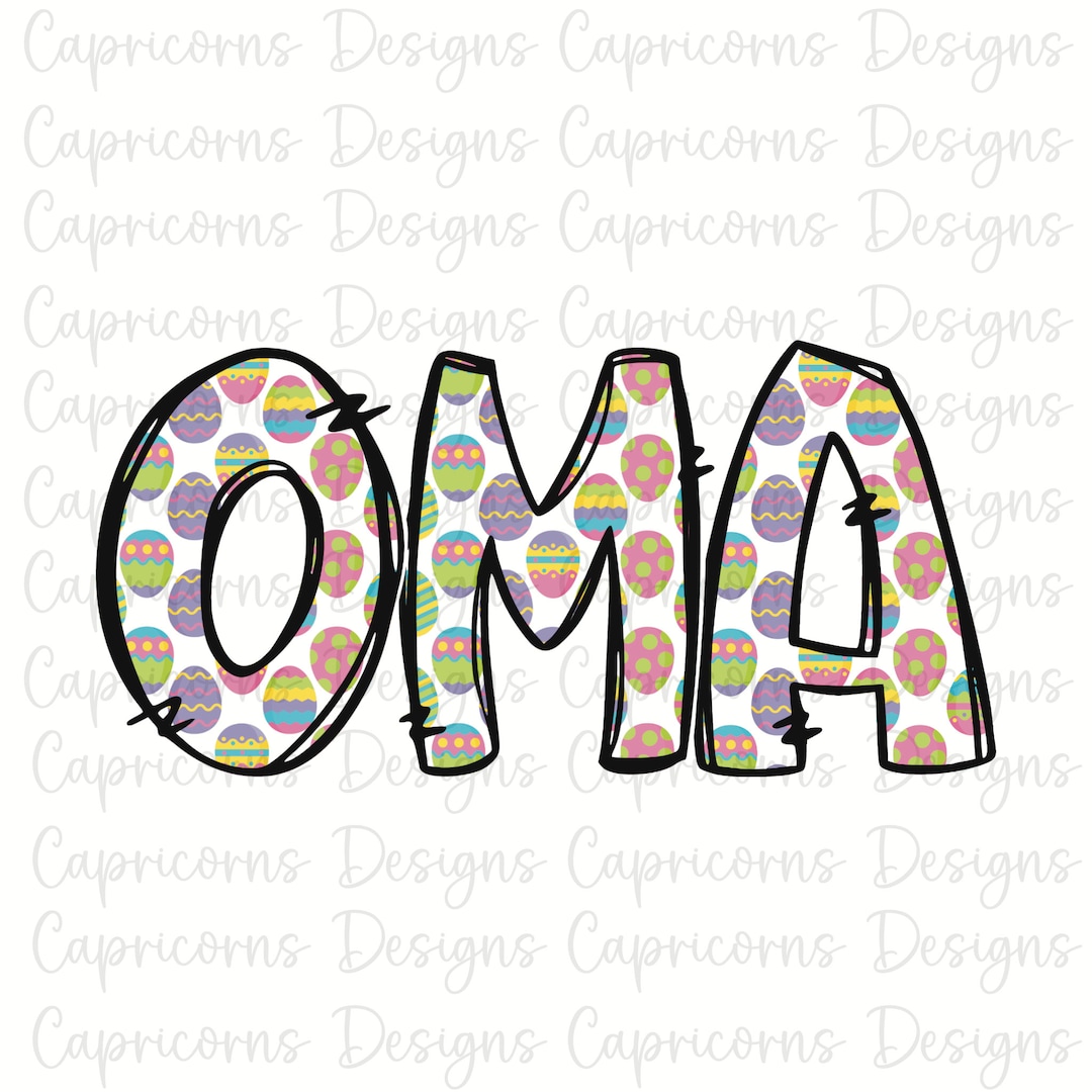Easter OMA Doodle Letters PNG Digital Download - Etsy