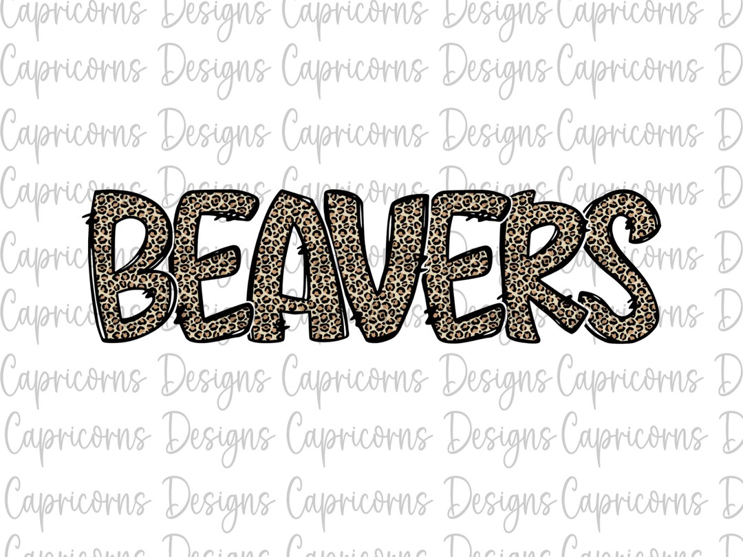 Beavers Cheetah Print Doodle Letters PNG Digital Download - Etsy