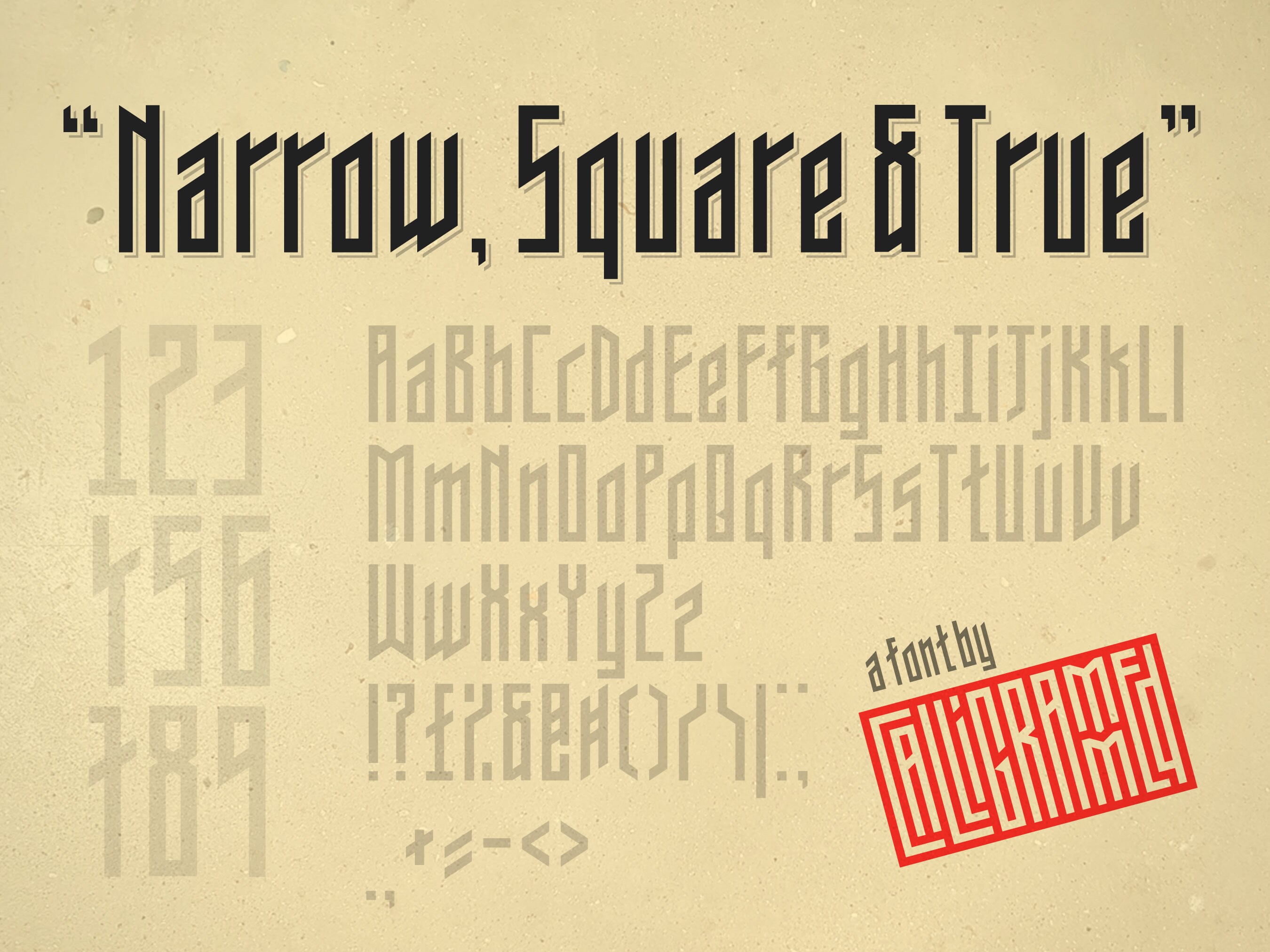 Narrow, Square & True - A Stylish Minimalist TTF Font, Narrow and Tall ...