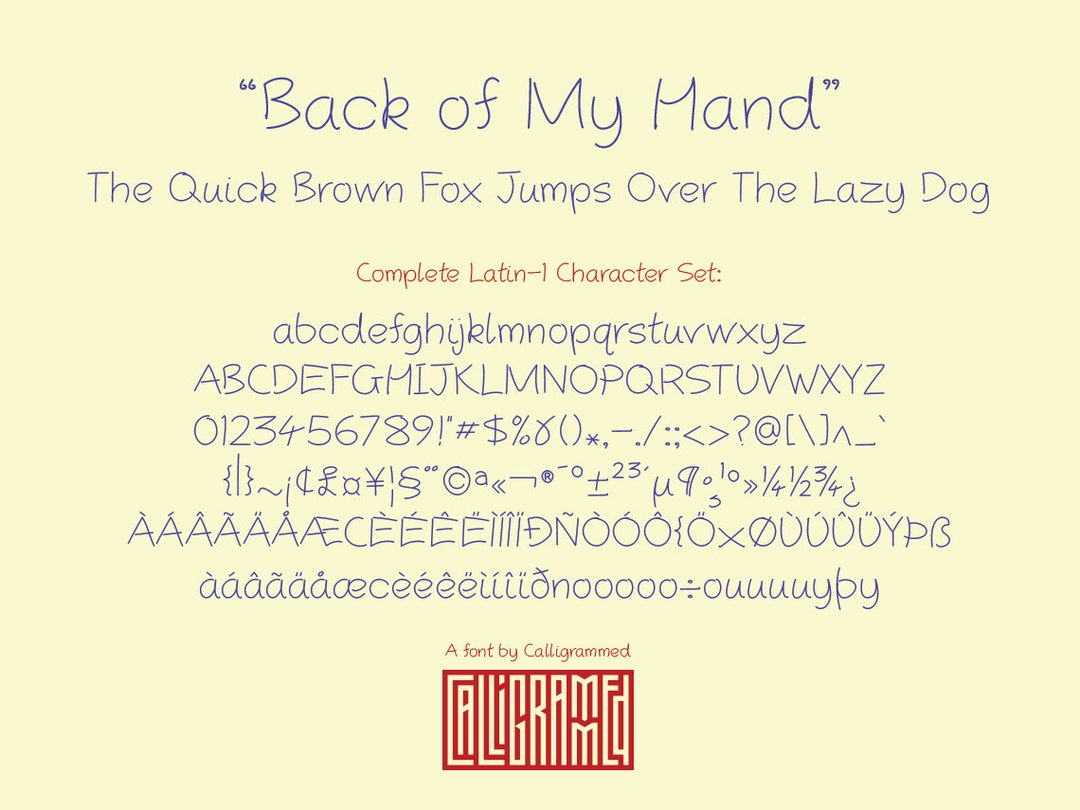 Back of My Hand - A Stylish Hand Written OTF Font for Logos, Branding ...