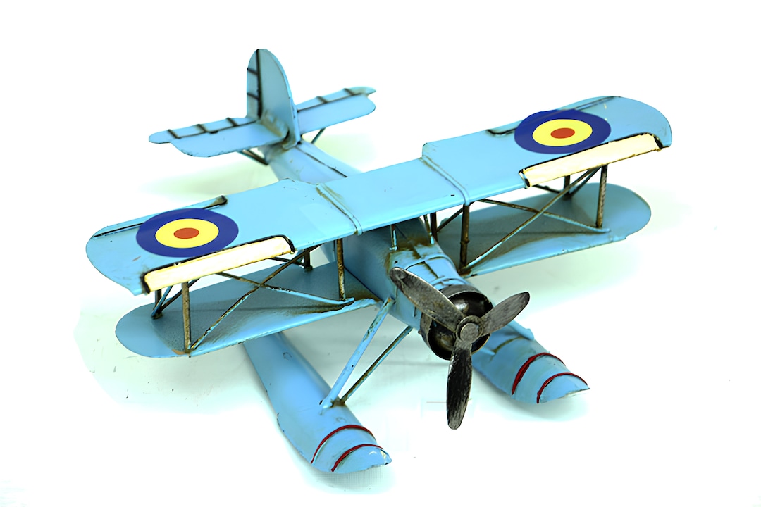 Decorative Metal Airplane Model Biplane Seaplane Handmade,nostalgic ...