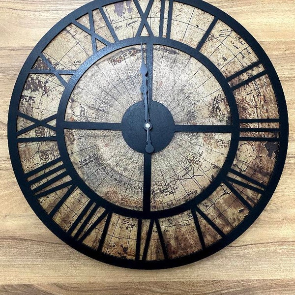 World Map Wall Clock - Etsy