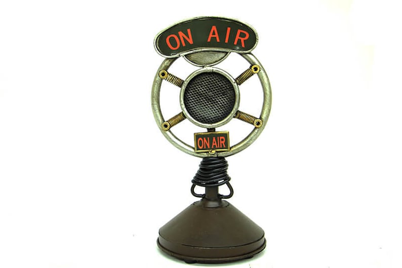 Decorative Metal Microphone for Nostalgic Tabletop Decor,a Timeless ...