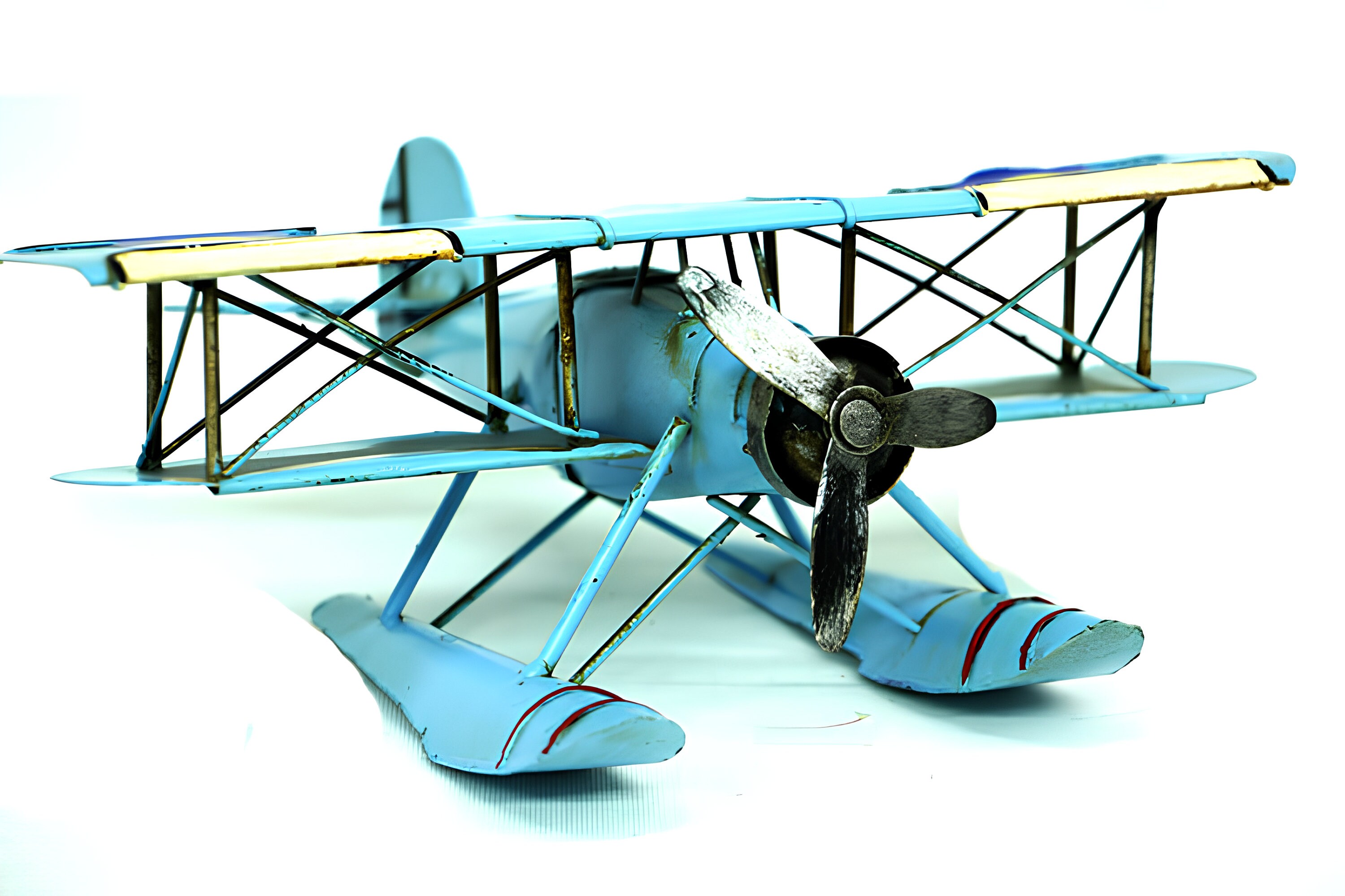 Decorative Metal Airplane Model Biplane Seaplane Handmade,nostalgic ...