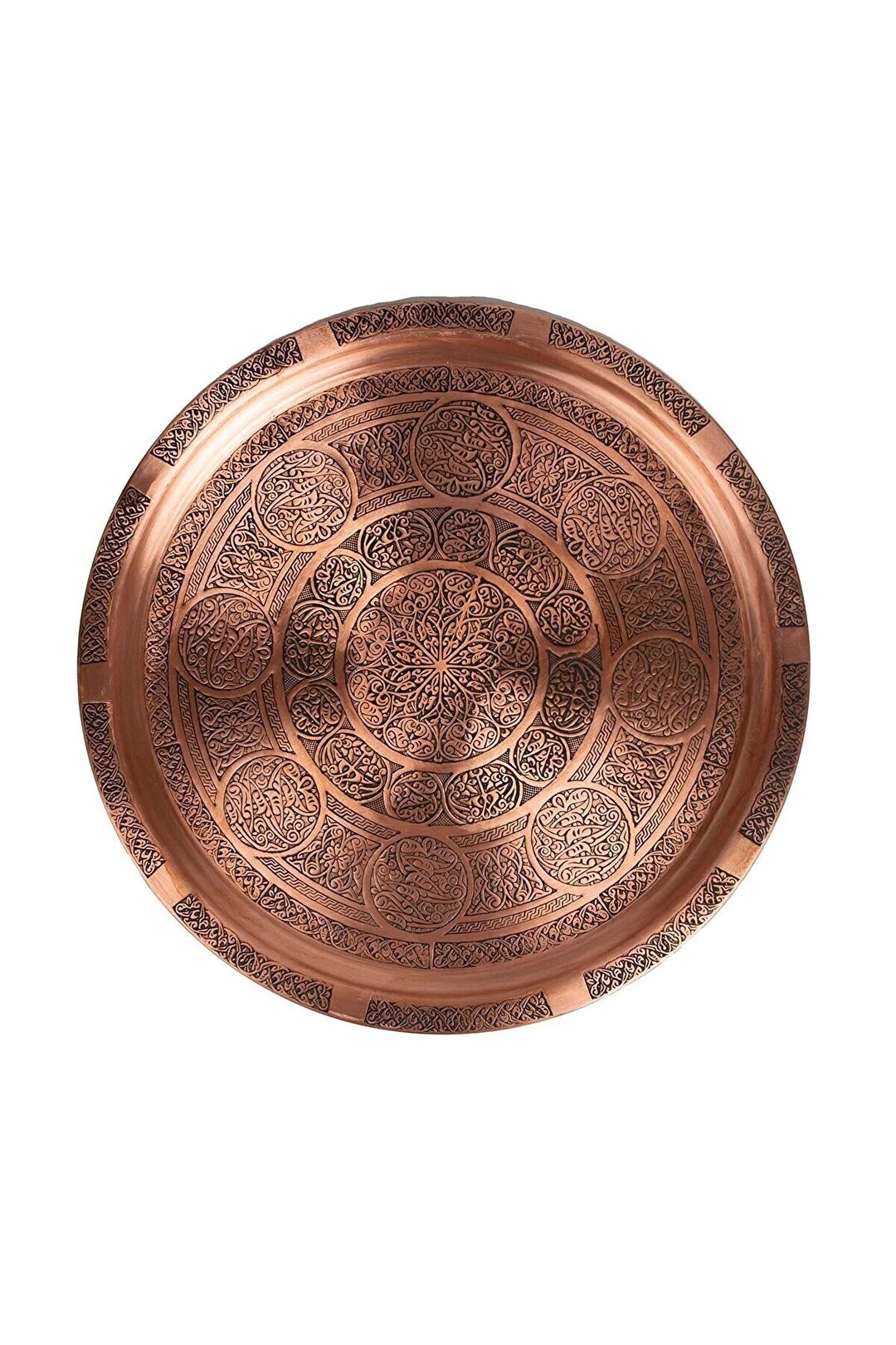 Copper Heavy Hand Embroidered Authentic Tray Both Usable and Decorative ...