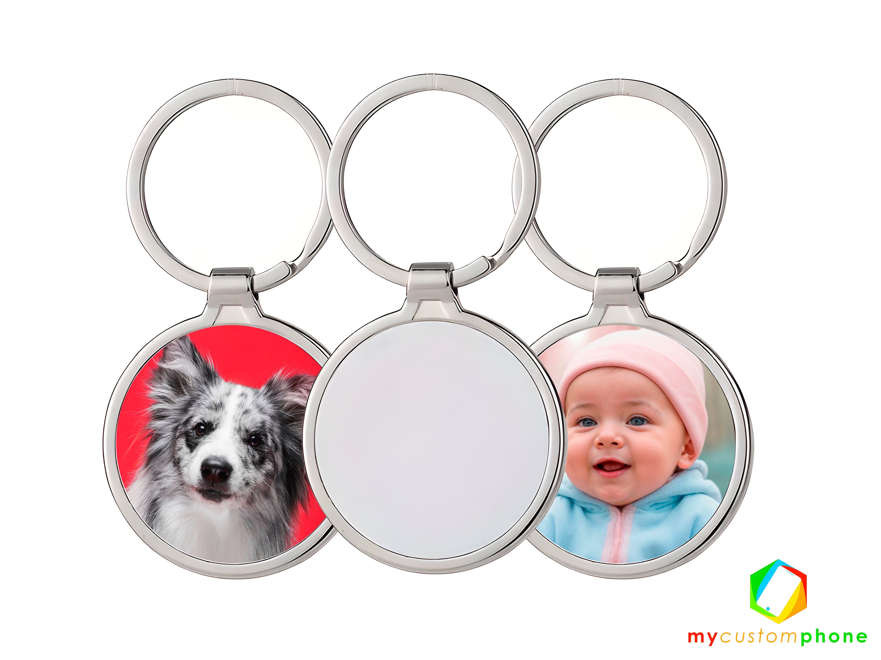 BLANK Sublimation Round Metal Keychain Heavy Duty Alloy Sublimation ...