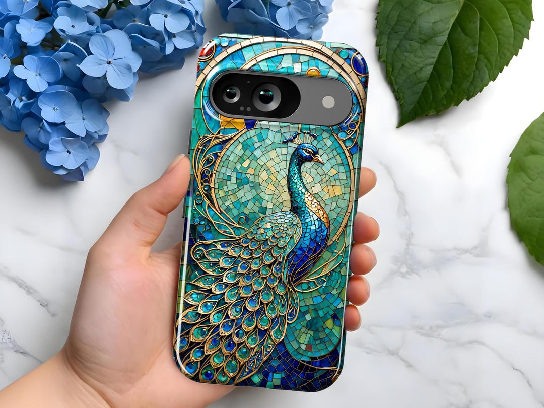 Peacock Stained Glass Mosaic Google Pixel Phone Case - Etsy