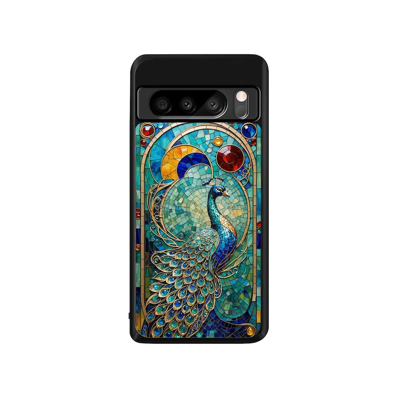 Peacock Stained Glass Mosaic Google Pixel Phone Case - Etsy