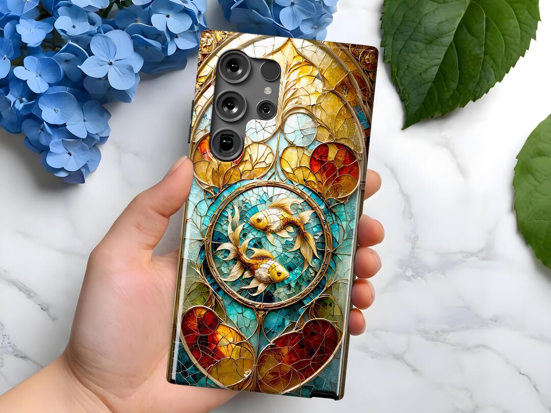 Pisces Zodiac Sign Stained Glass Phone Case: Astrological Birthday Gift ...