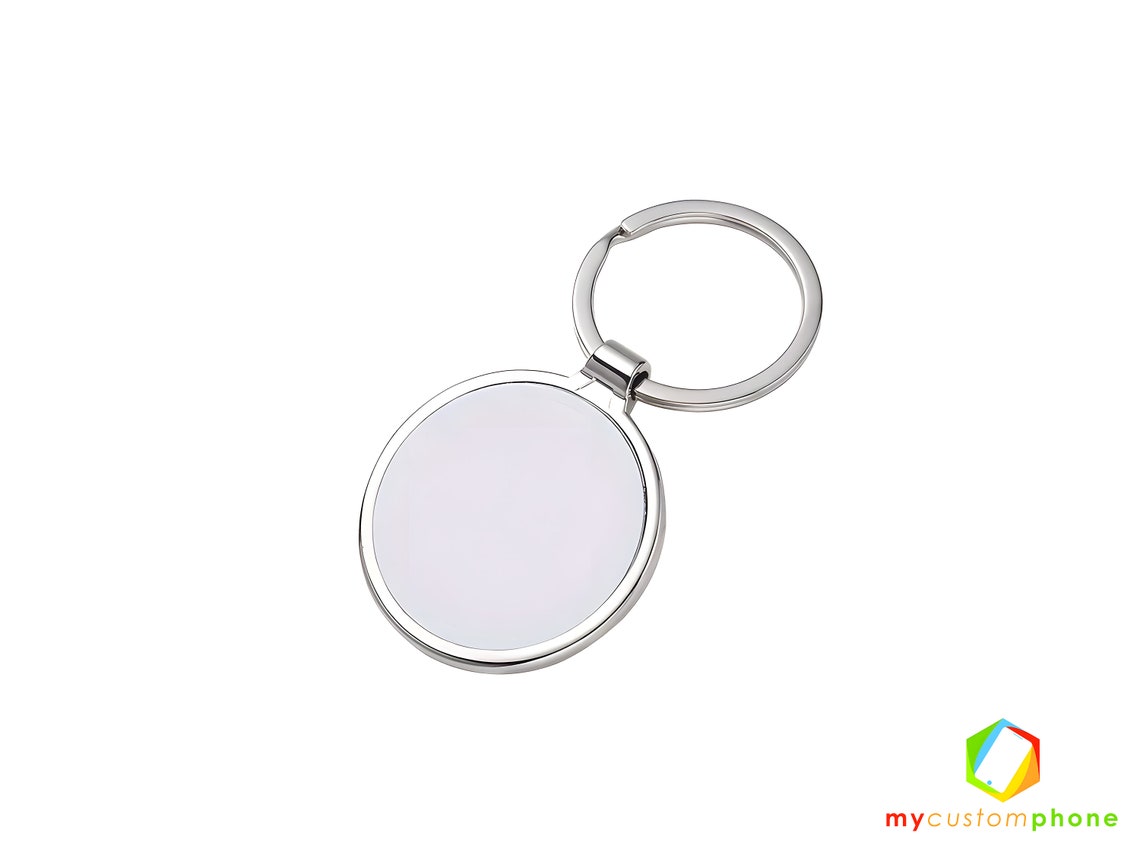 BLANK Sublimation Round Metal Keychain Heavy Duty Alloy Sublimation ...