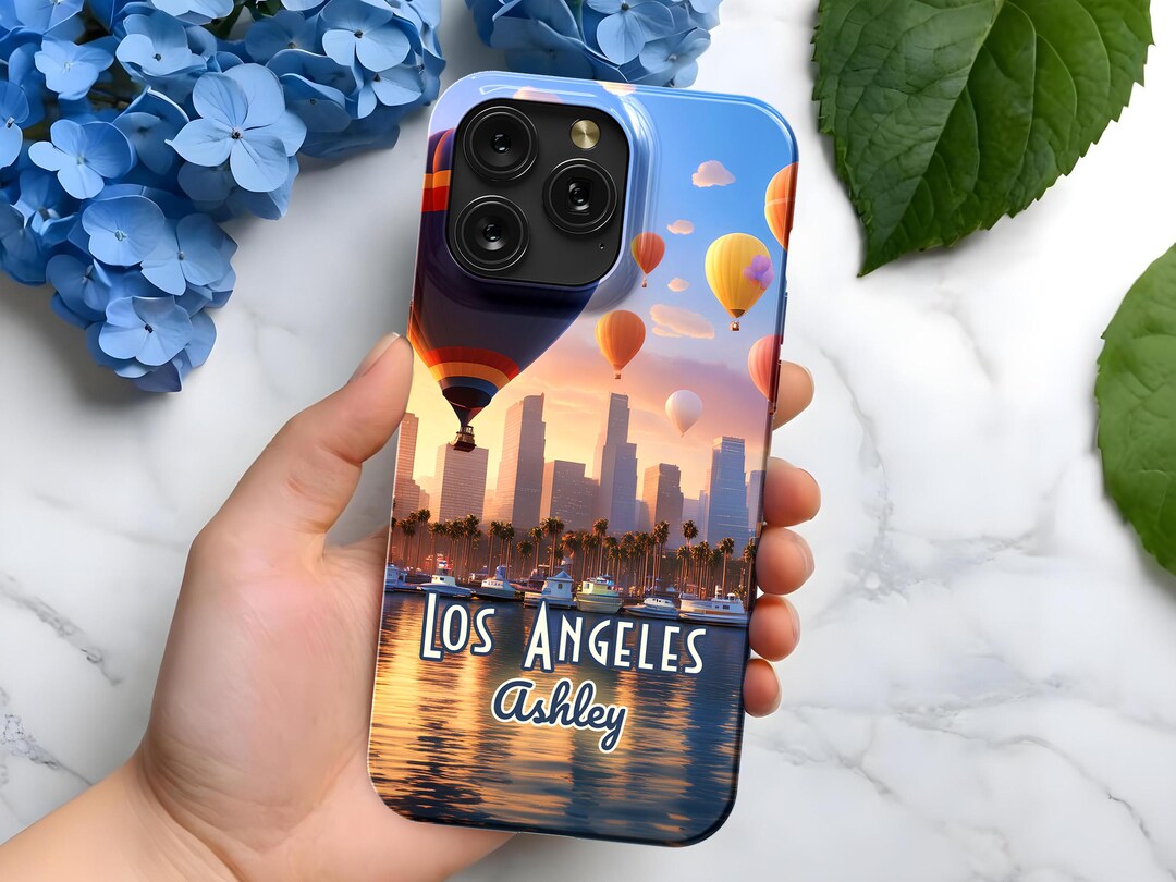 Personalized Los Angeles Skyline iPhone Case: Custom Name - Etsy