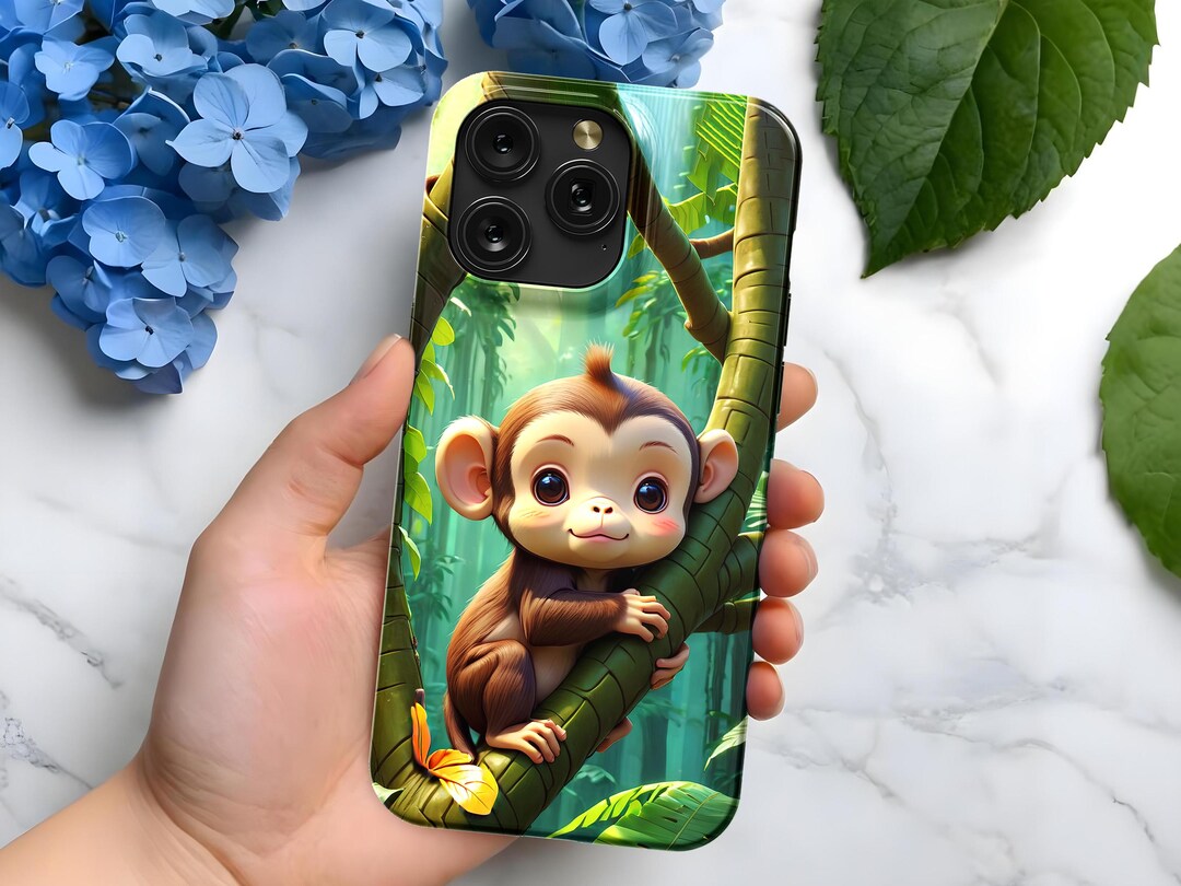 Cute Baby Animal Monkey Phone Case | Magsafe | iPhone 16, 15, 14, 13 ...