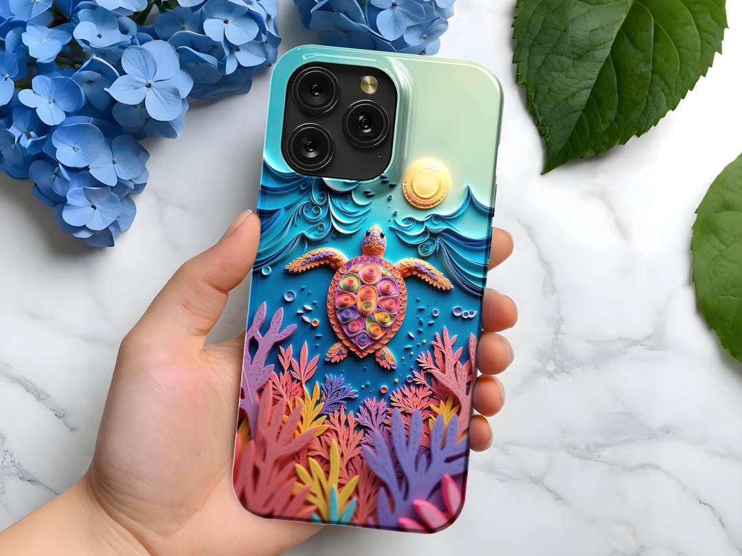 Sea Turtle Coral Reef iPhone Case: Artistic Underwater Design - Etsy