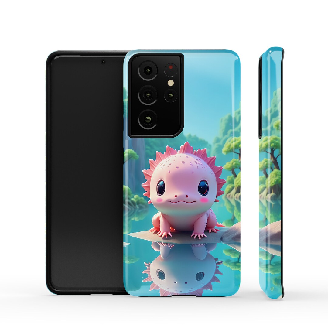 Cute Baby Animal Axolotl Phone Case Samsung Galaxy S24, S23, S22, S21 ...