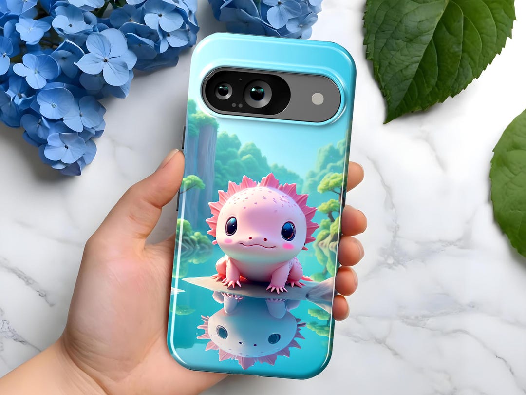 Cute Baby Animal Axolotl Phone Case | Google Pixel 9, 8, 7, 6 | 6a, 7a ...