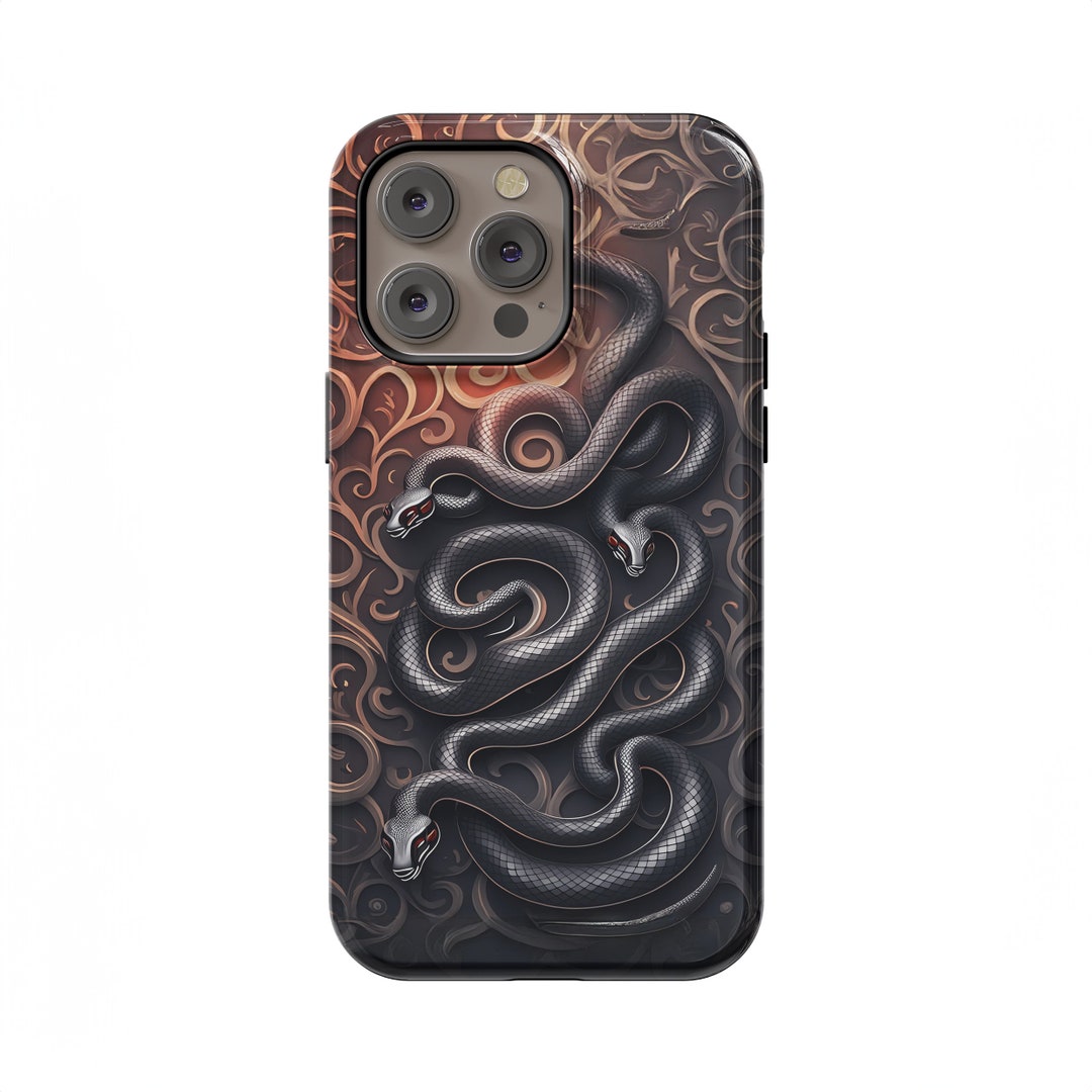 Black Snake Phone Case With Magsafe for iPhone 15, 14, 13, 12, 11, XR ...