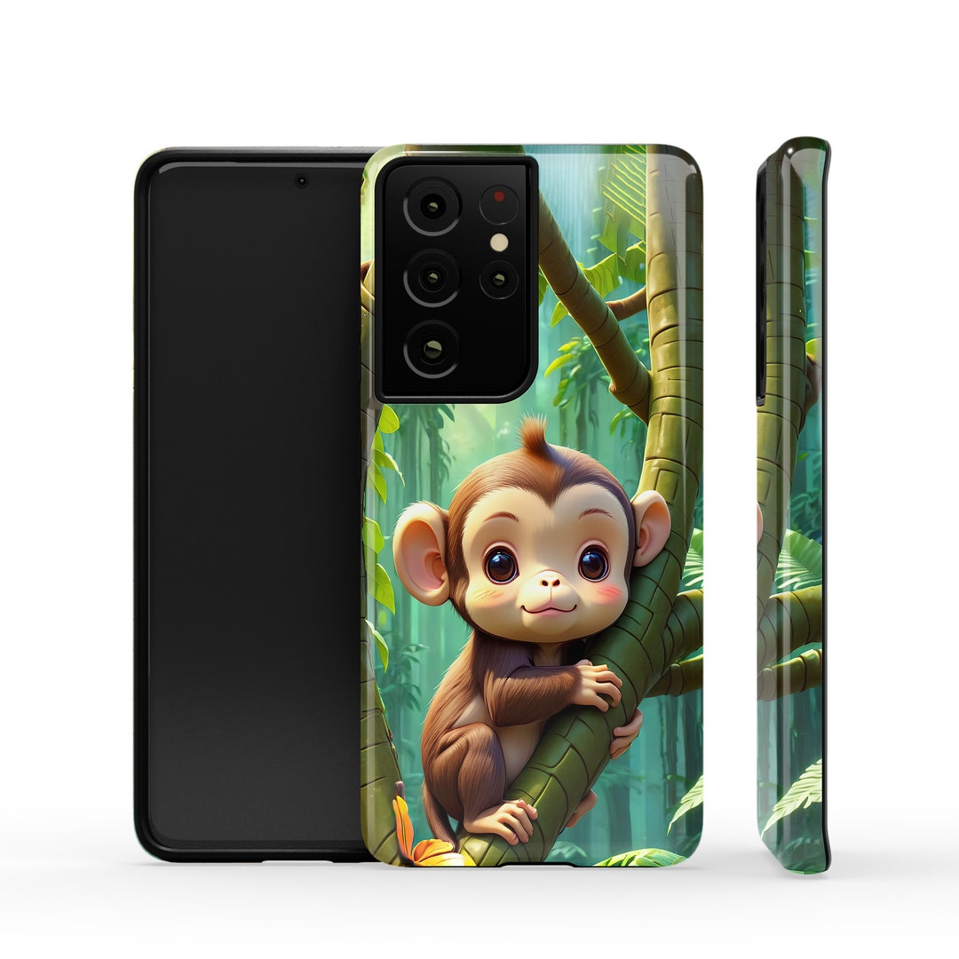 Cute Baby Animal Monkey Phone Case Samsung Galaxy S24, S23, S22, S21 ...