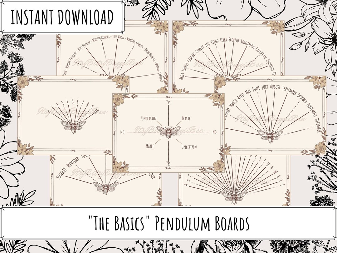 Printable Pendulum Boards the Basics Yes/no Alphabet Days of the Week ...
