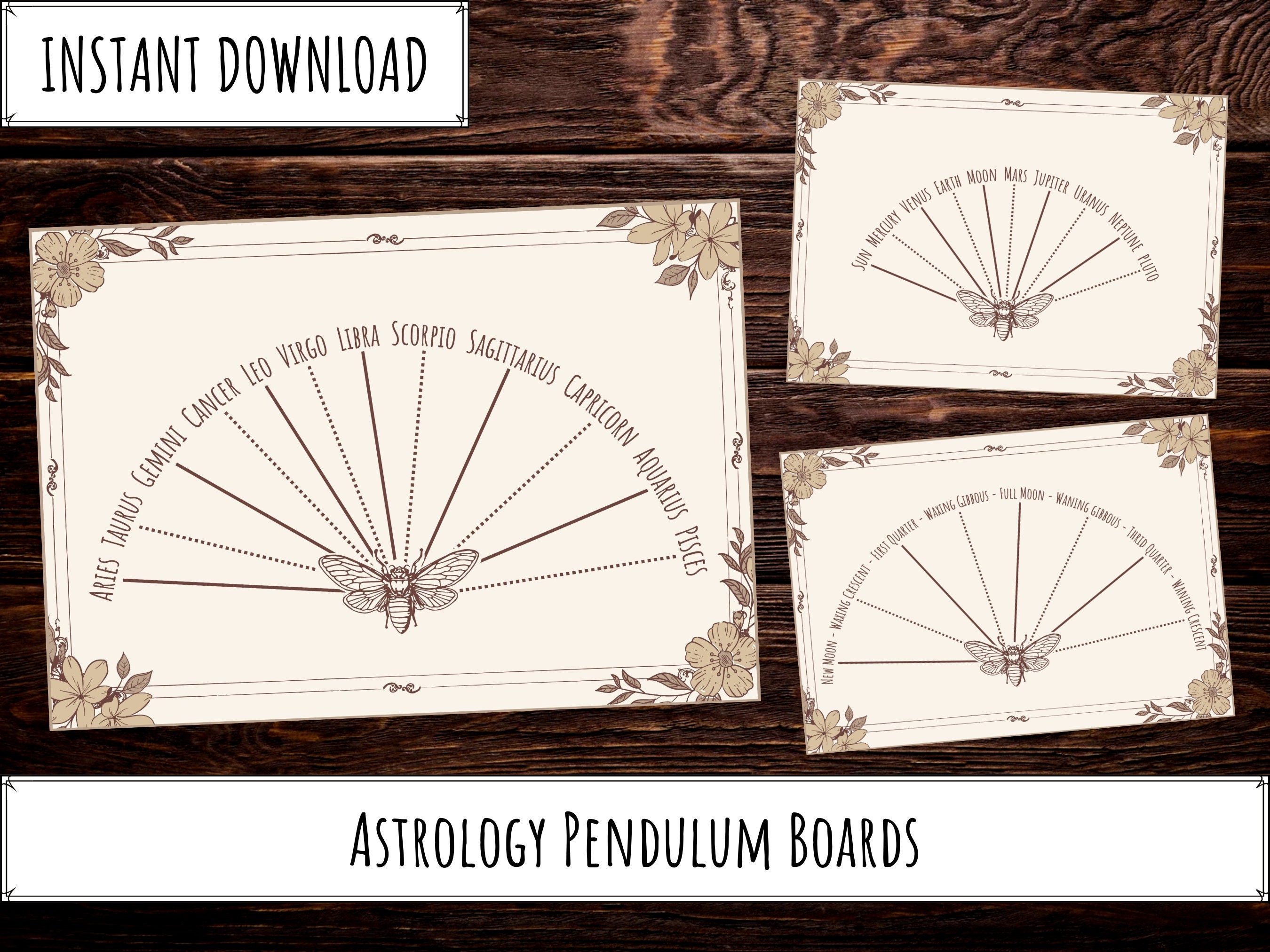 Printable Astrology Pendulum Boards | Digital Download - Etsy