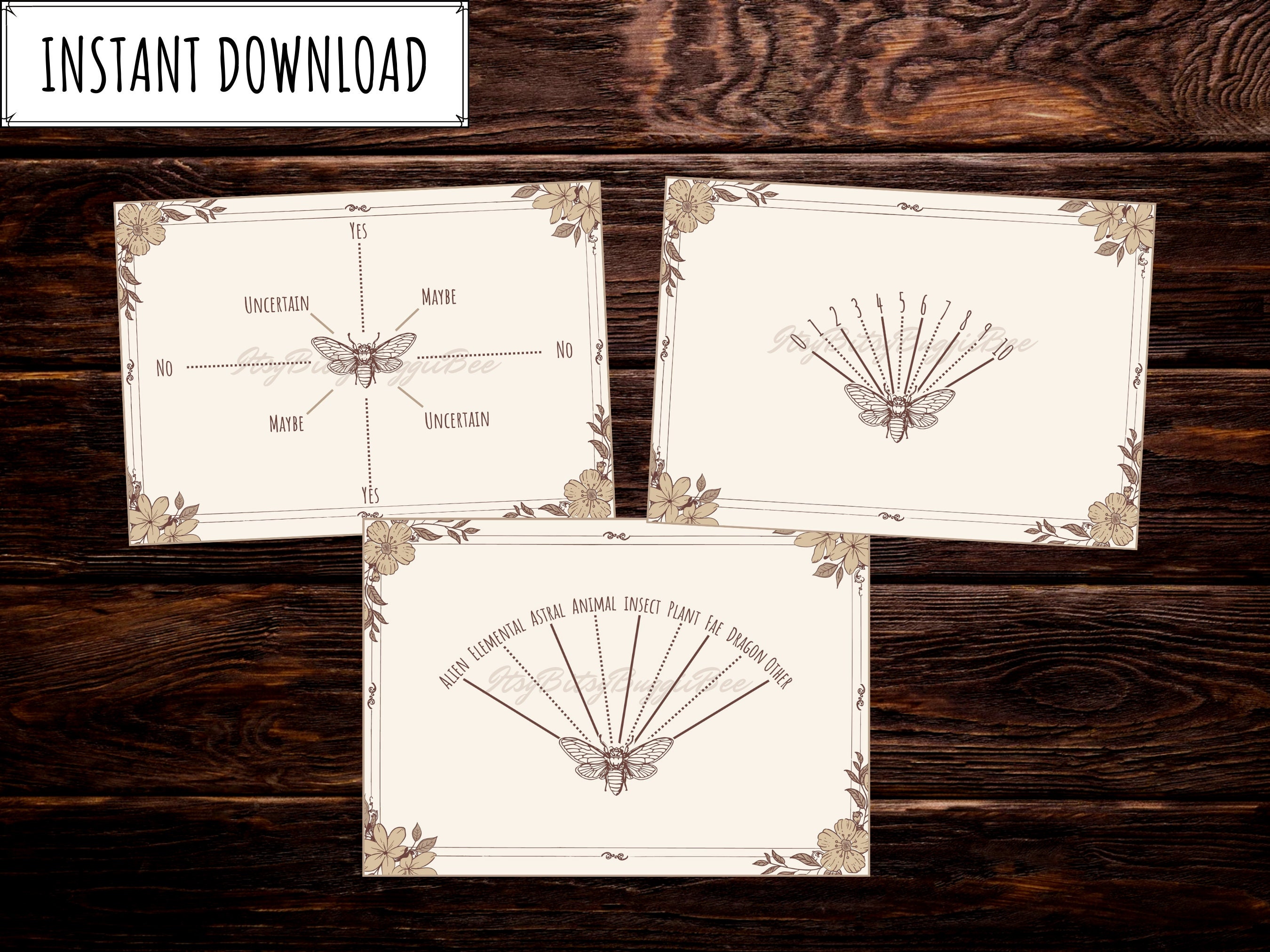 Printable Spirit Guide ID Pendulum Boards | Digital Download - Etsy