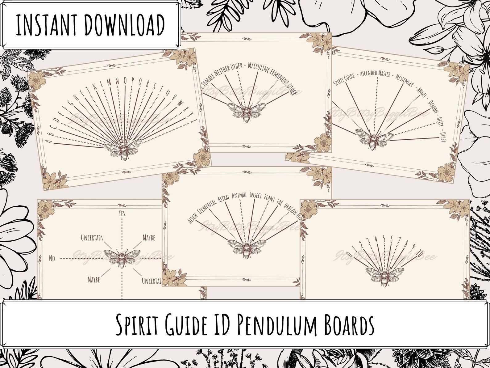Printable Spirit Guide ID Pendulum Boards Digital Download - Etsy