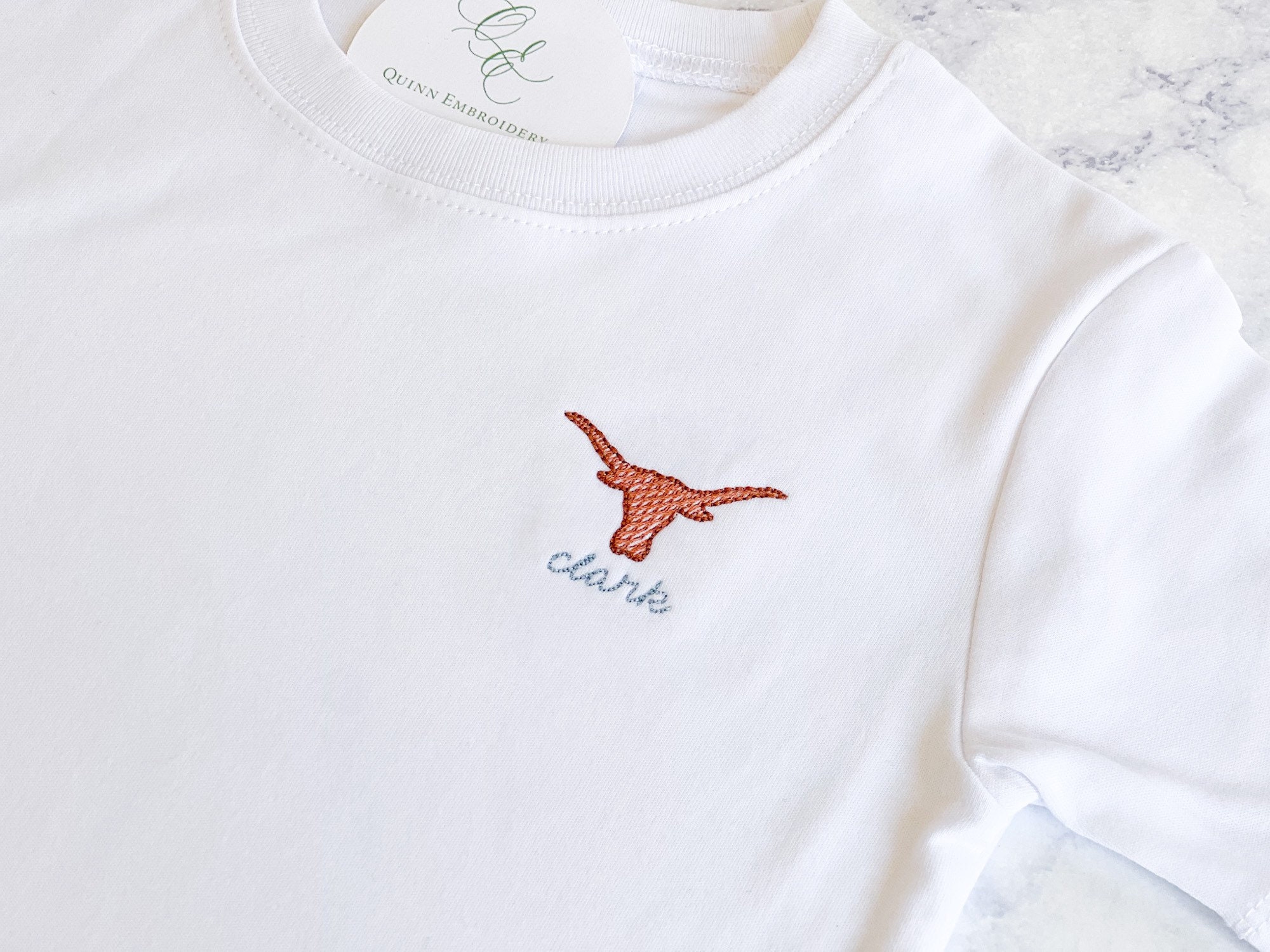 Longhorn Custom Embroidery T-shirt for Baby, Toddler, Kids - Etsy