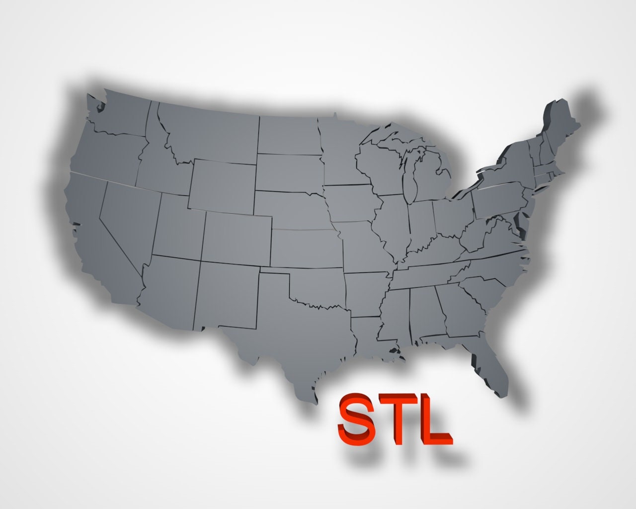 USA MAP STL for 3D Printing - Etsy
