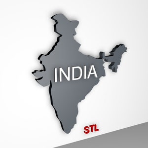India Map STL for 3D Printing - Etsy