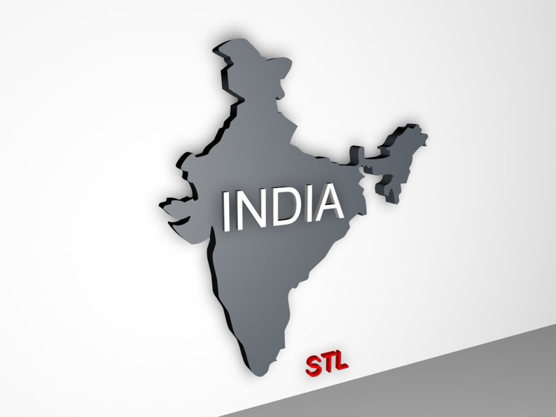 India Map STL for 3D Printing - Etsy