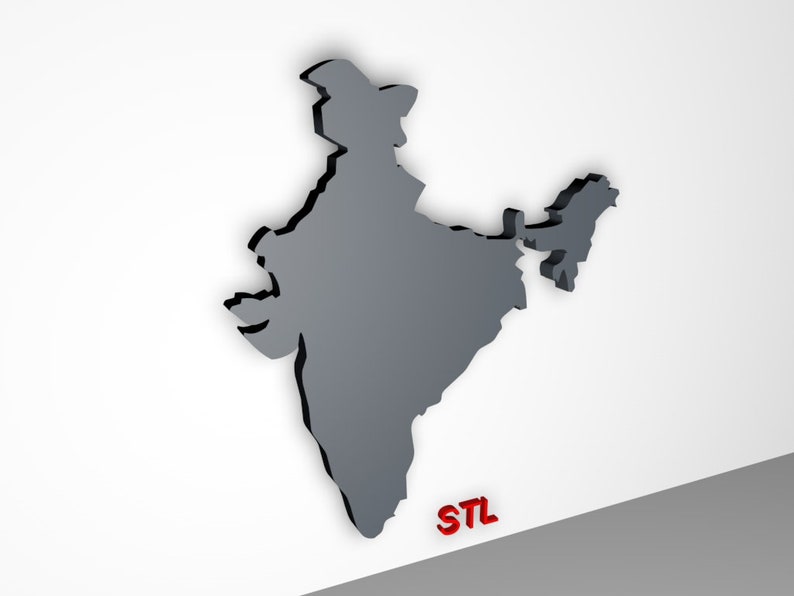 India Map STL for 3D Printing - Etsy