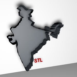 India Map STL for 3D Printing - Etsy