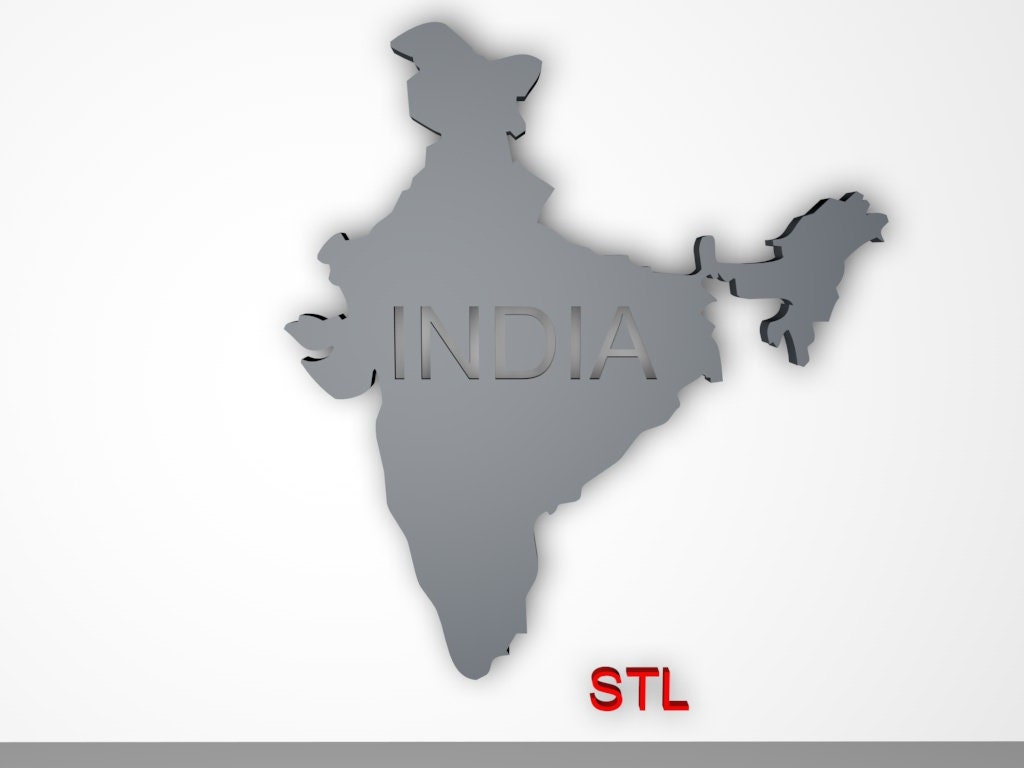 India Map STL for 3D Printing - Etsy