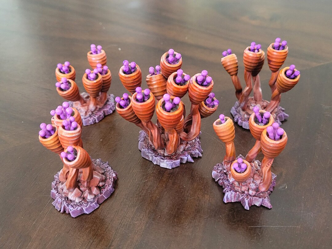 Alien Anemone Hand Painted Terrain Miniature Set 28mm Fantasy Wargame ...