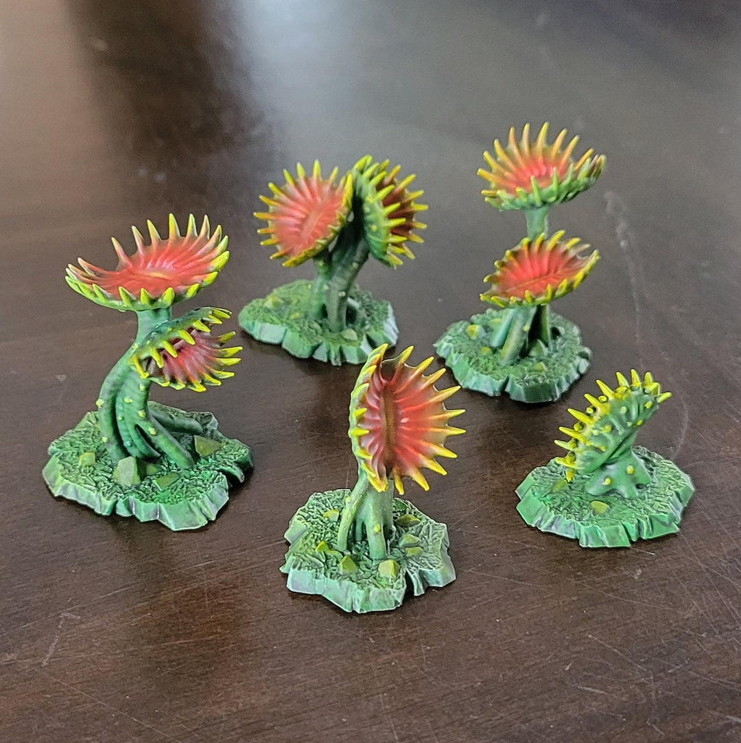 Carnivorous Plants | Venus Fly Trap | Hand Painted Terrain Miniature Set | 28mm Fantasy Wargame ...