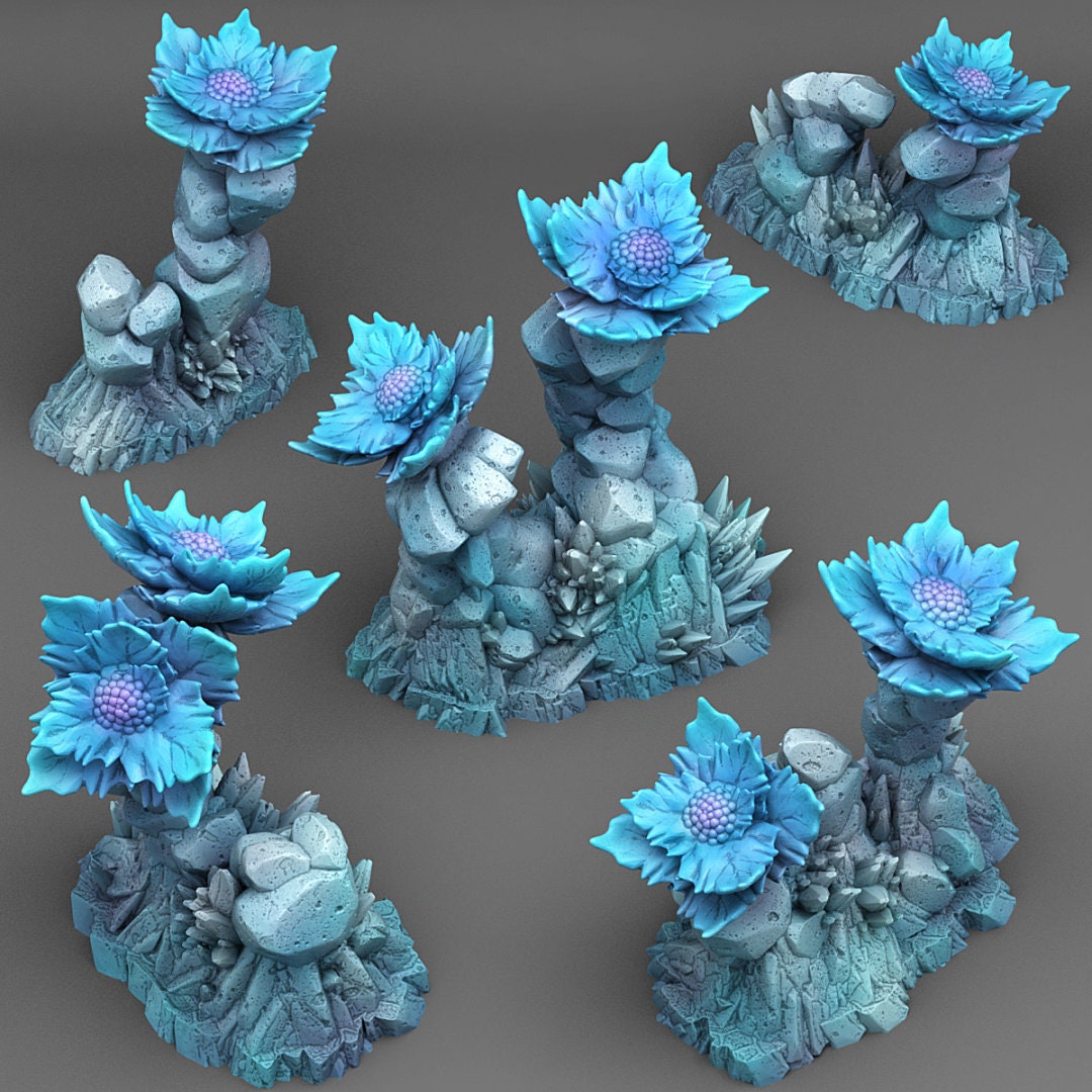 Frozen Flowers Alien Flowers Miniature Hand Painted Terrain Miniature ...