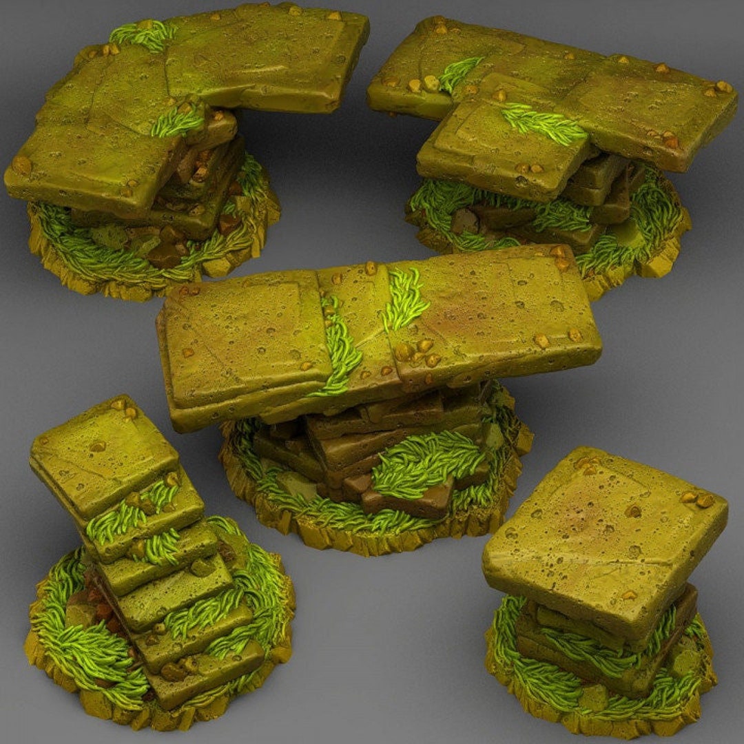 Aztec Modular Bridges Miniature Scatter Terrain 28mm Fantasy Wargame ...