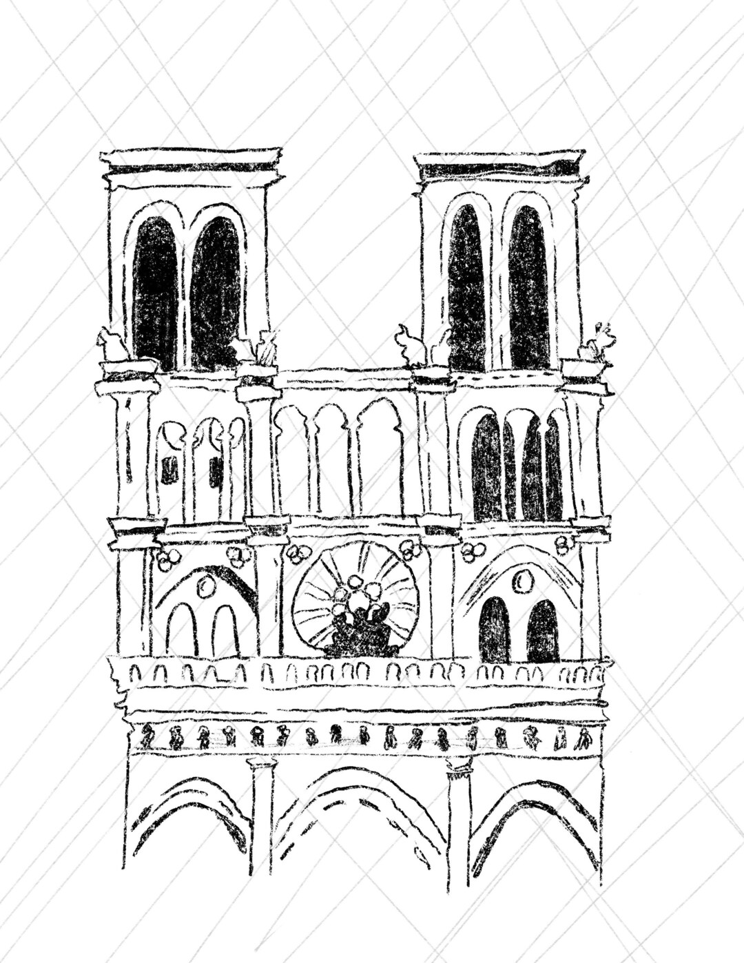 Notre Dame Coloring Page - Etsy