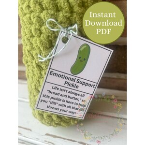 PRINTABLE Emotional Support Pickle Tags, Mini Pickle Pattern, Display ...