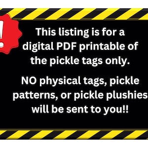 PRINTABLE Emotional Support Pickle Tags, Digital PDF, Market Tags ...