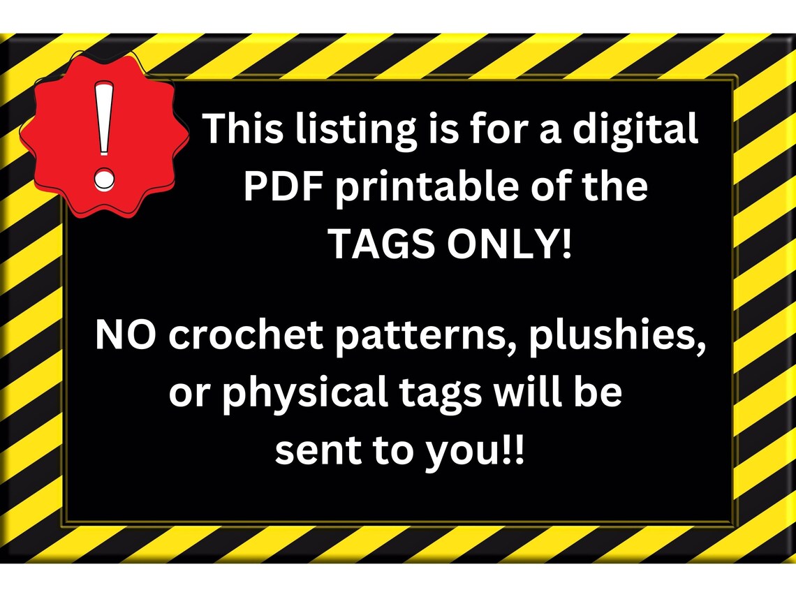 PRINTABLE Emotional Support Potato Tags, Display for Crochet Potatoes ...