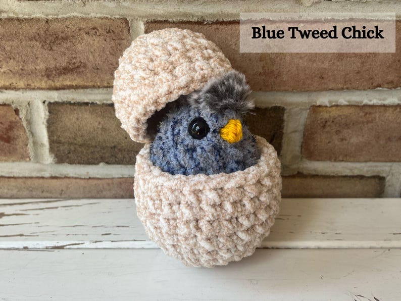Hatching Chick Plush, Stuffed Toy Chick, Crochet Chick Egg Plushie ...