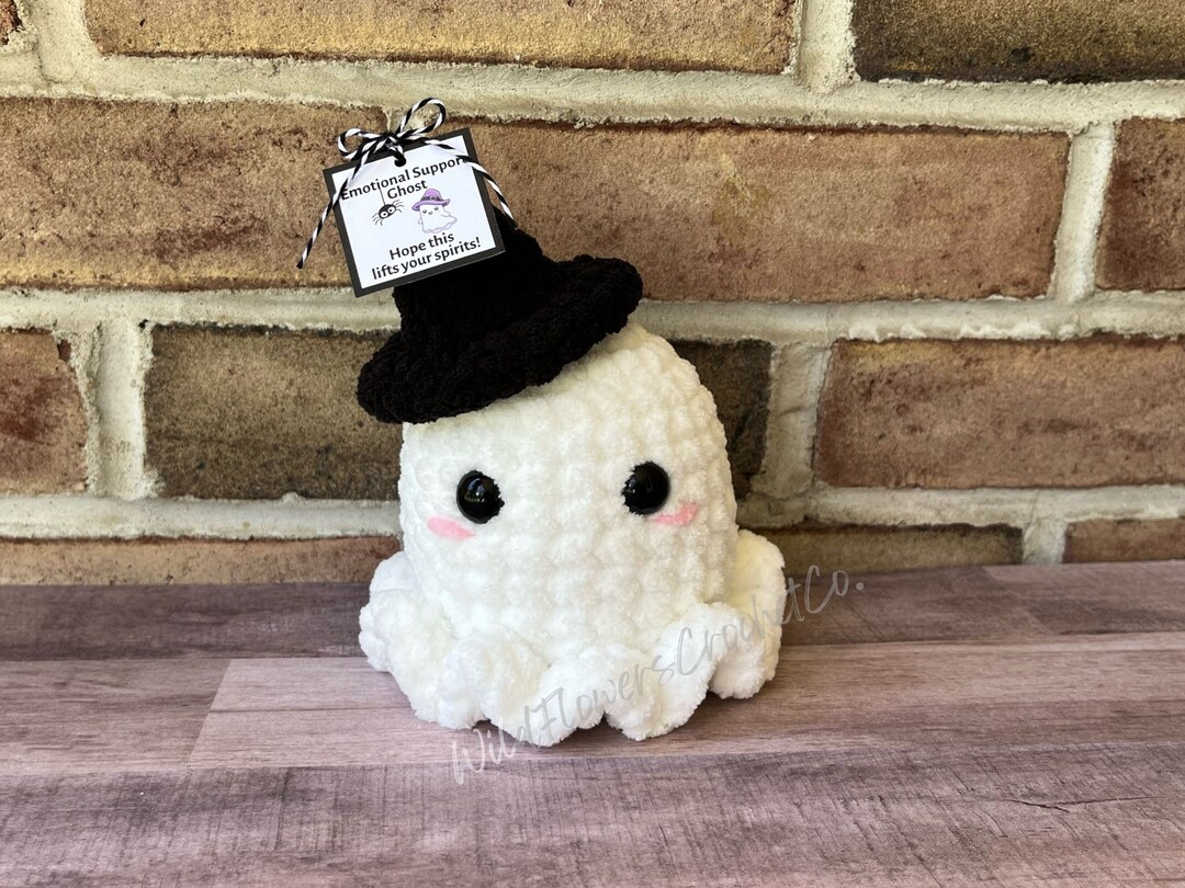 Emotional Support Ghost, Crocheted Ghost Plush, Halloween Decor, Ghost ...