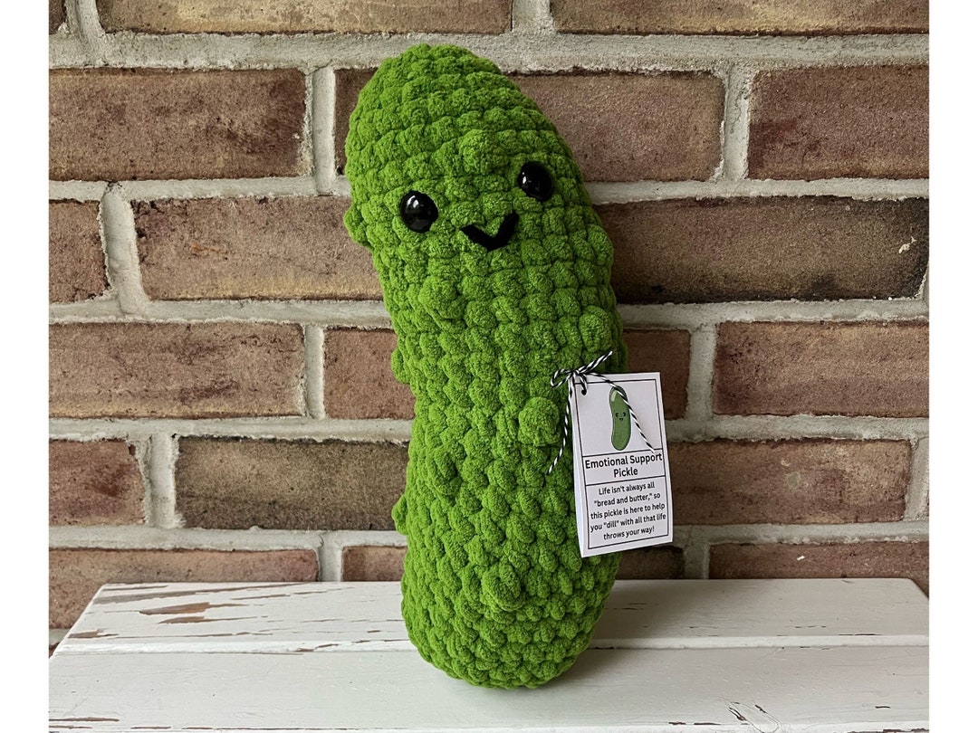 Emotional Support Pickle, Crocheted Pickle Plush, Gift for Pickle Lover ...