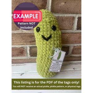 PRINTABLE Emotional Support Pickle Tags, Mini Pickle Pattern, Display ...