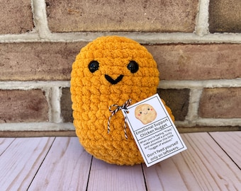 Emotional Support Chicken Nugget, Crocheted Nugget Plush, Gift for ...