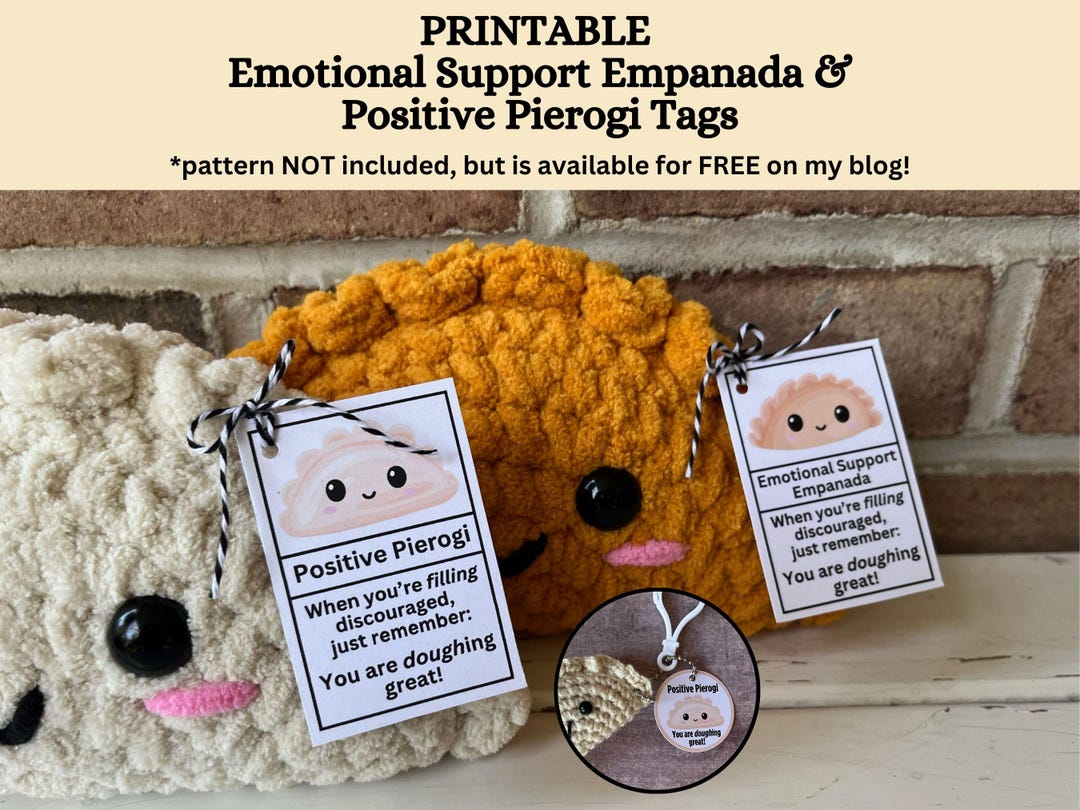 PRINTABLE Positive Pierogi Tags, Emotional Support Empanada Tags ...