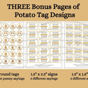 PRINTABLE Emotional Support Potato Tags, Display for Crochet Potatoes ...