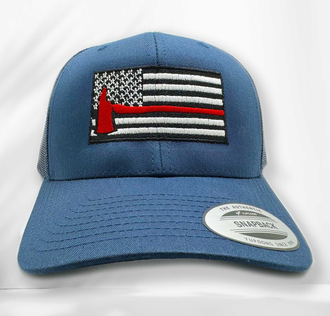 Thin Red Line Hat Firefighter Axe Embroidered Hat - Etsy